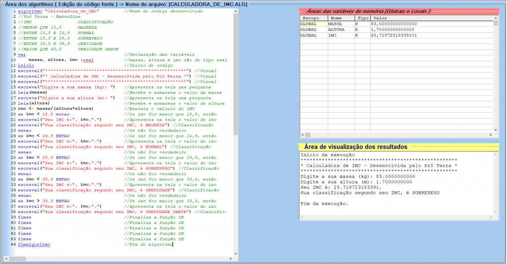 Primeiros passos com Portugol e Visualg com exemplos – MakerZine